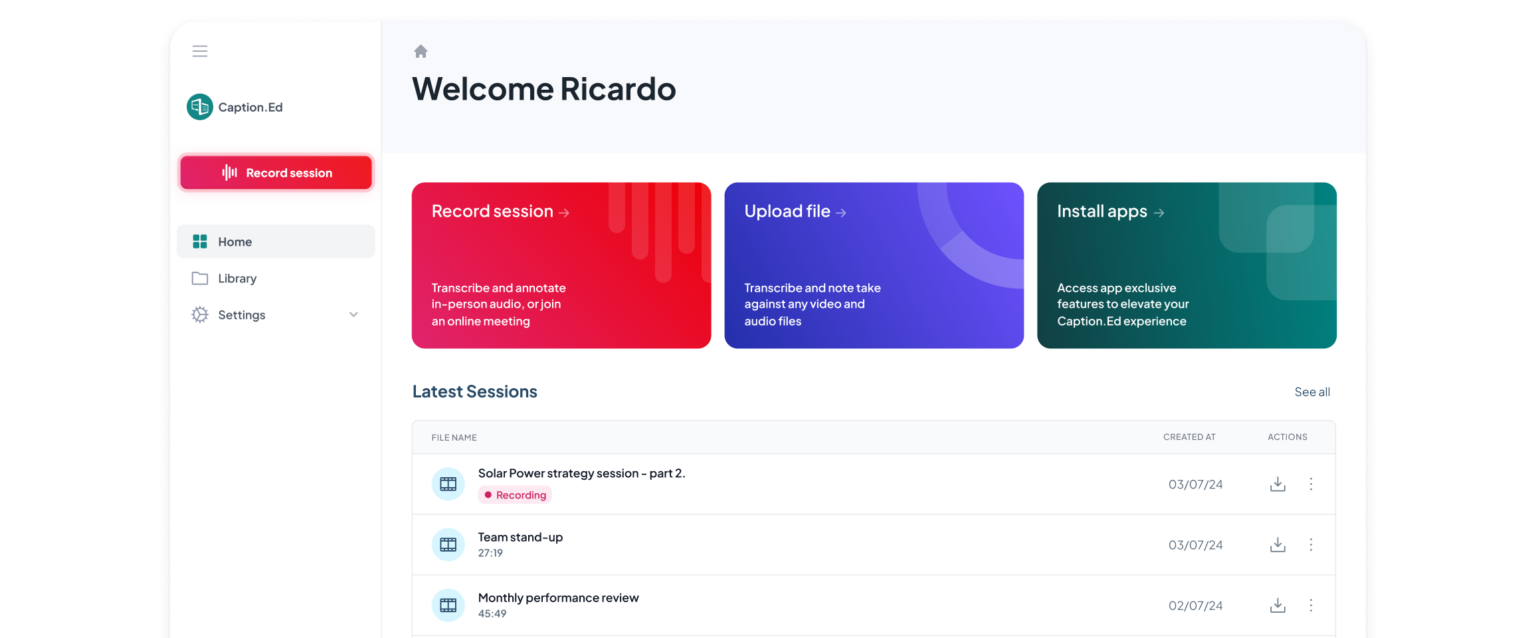 Note-Taking Software for Education and Business | Caption.Ed